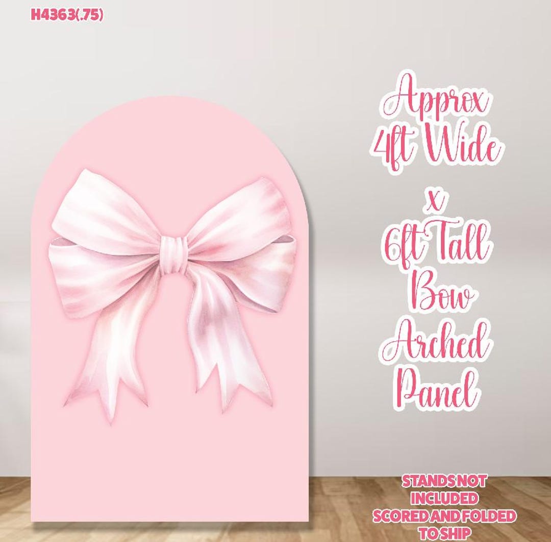 H4363- 6FT Pink Bow Coroplast Party Panel Props Decorations NO STAND ...