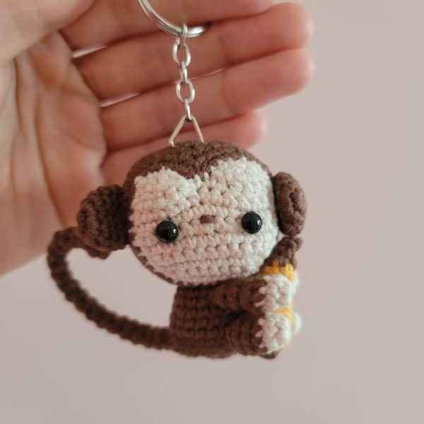 Monkey Keychain - Etsy