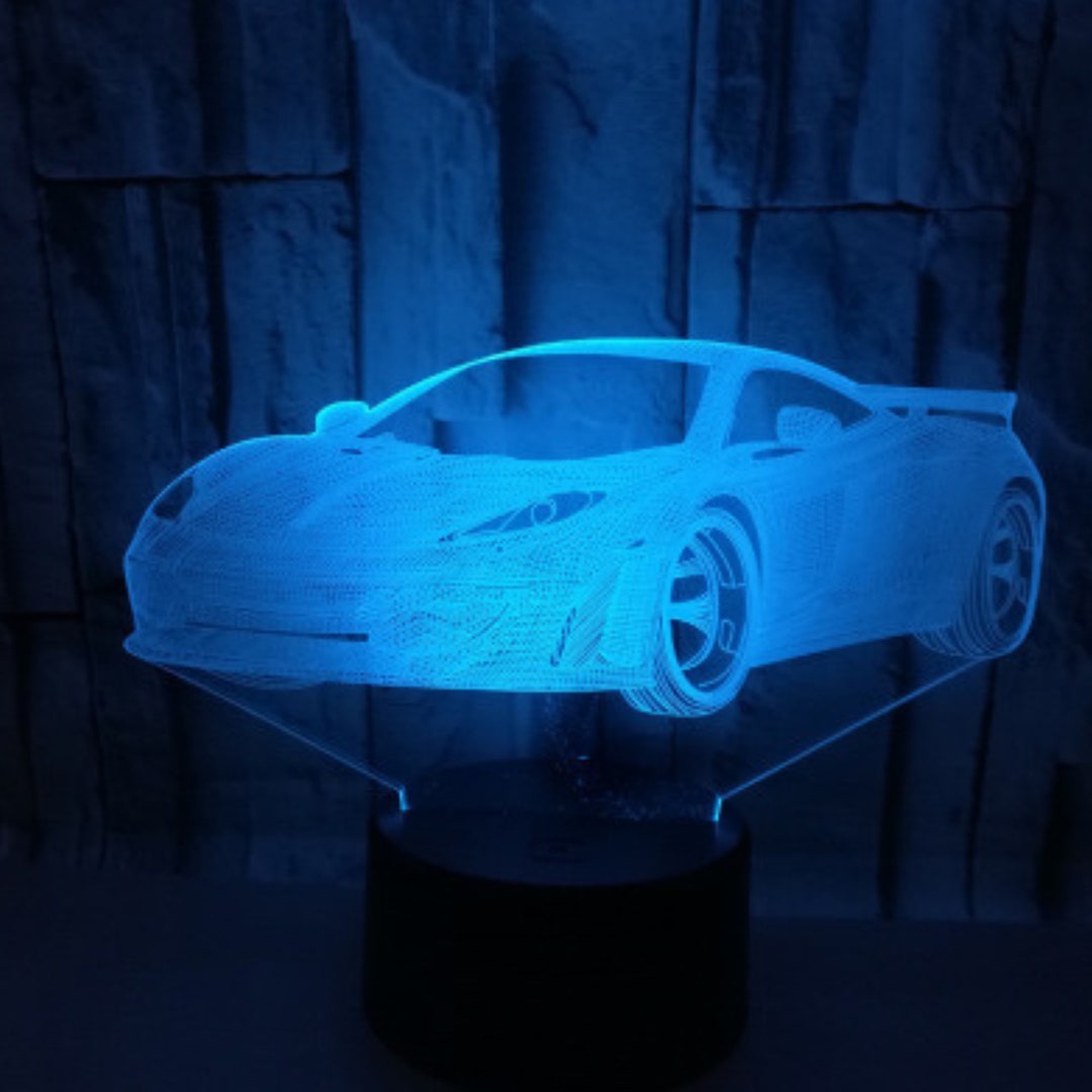 Car Guy Gift, Custom 3D Car Sketch Night Light 5 Colors, Super Car ...