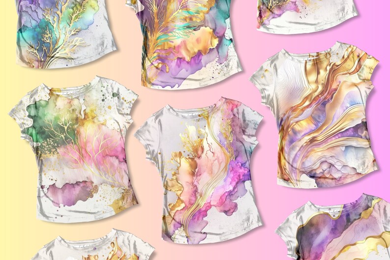 Gold Glittering Sweet Alcohol Ink Digital Paper Volume 1,alcohol Ink ...