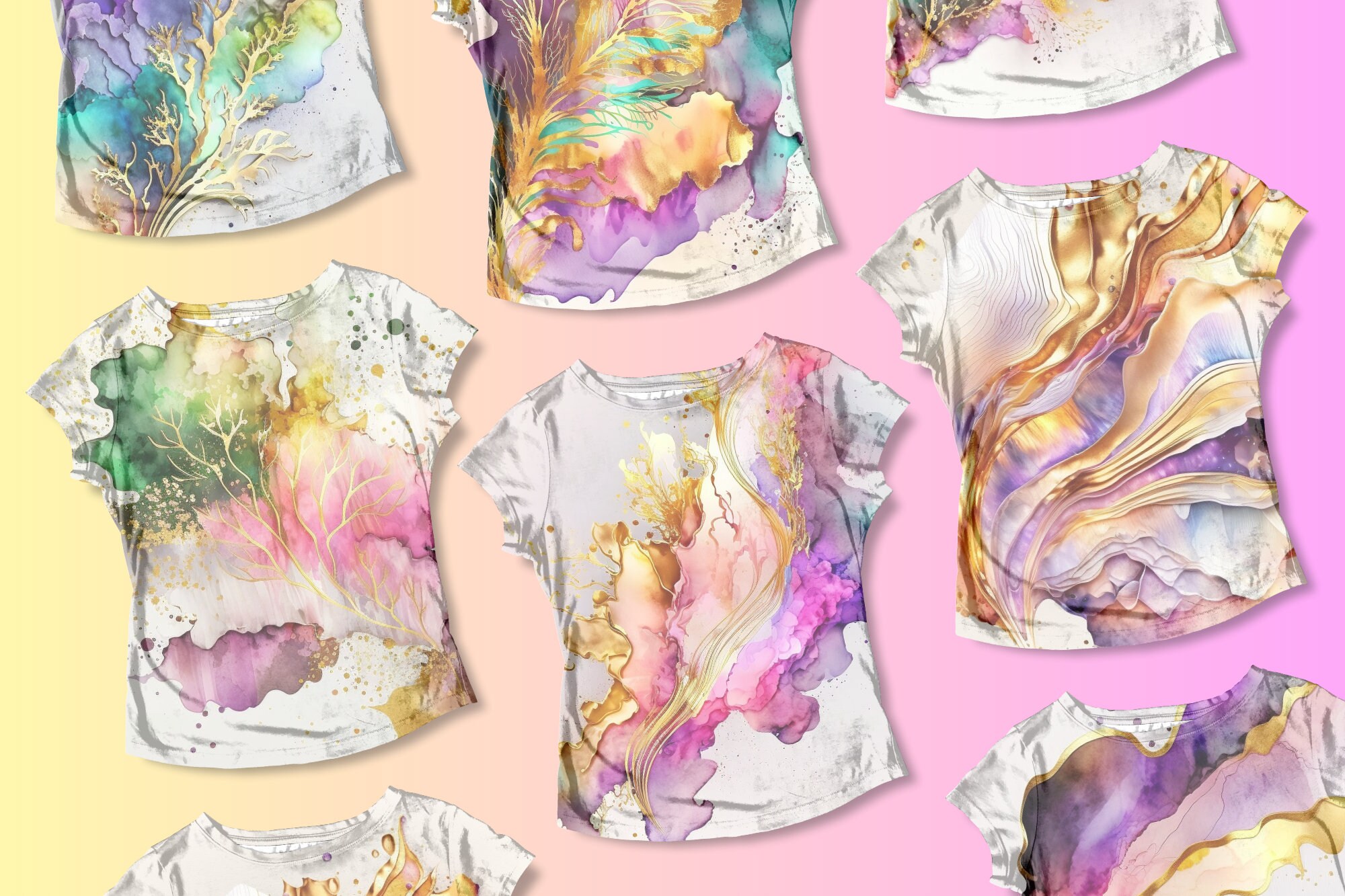 Gold Glittering Sweet Alcohol Ink Digital Paper Volume 1,alcohol Ink ...