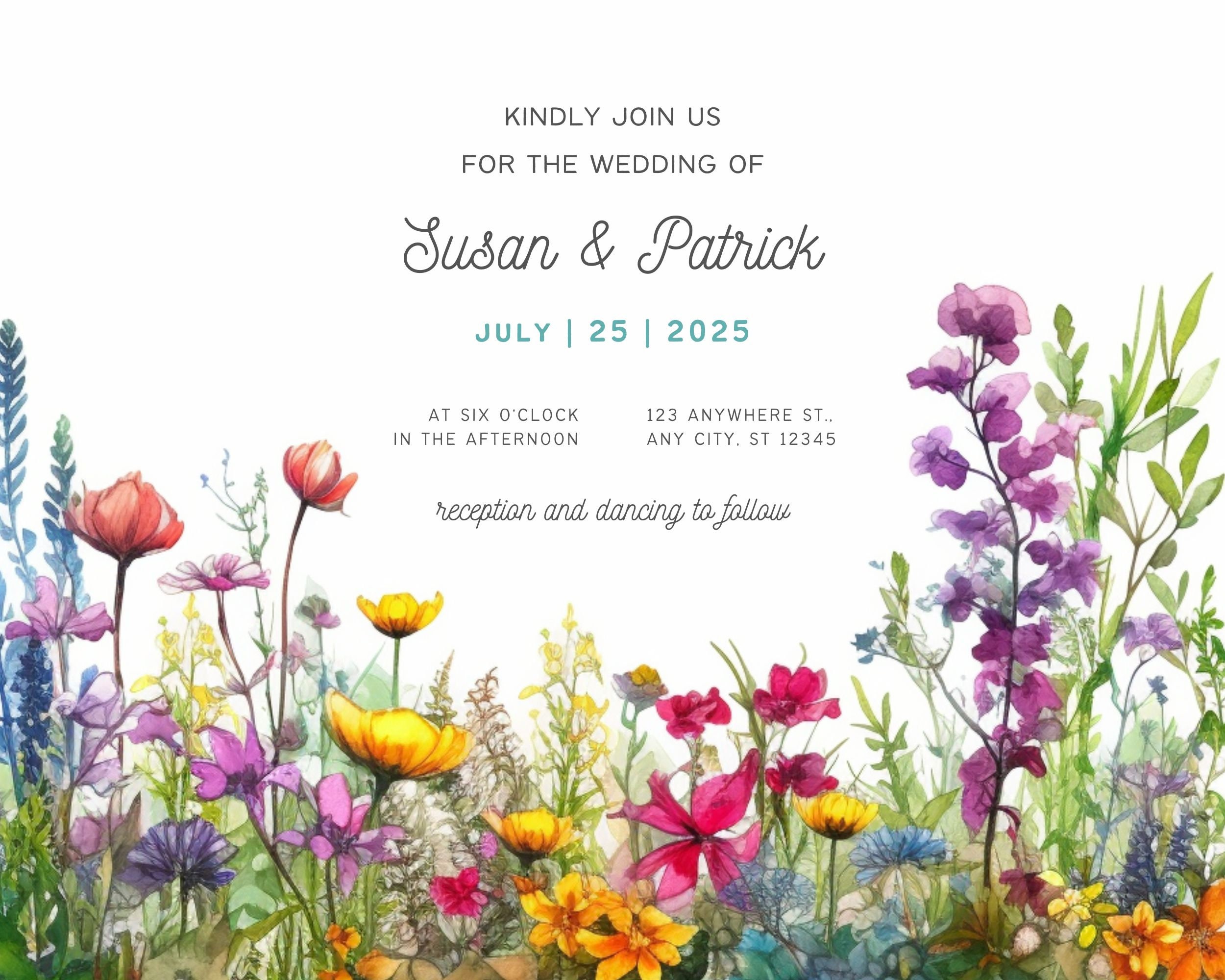 Watercolor Floral Borders - Wild Floral Borders - Wild Flowers ...