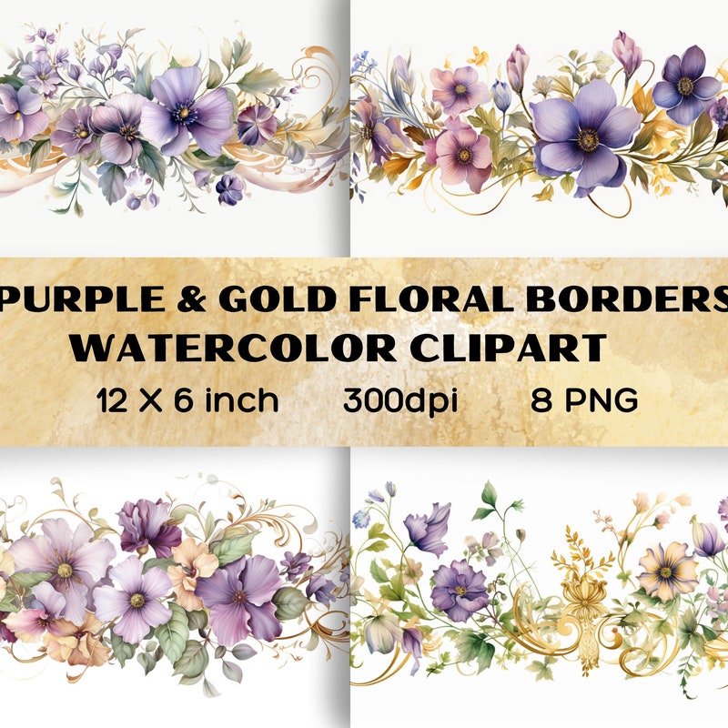 Purple and Gold Borders - Etsy