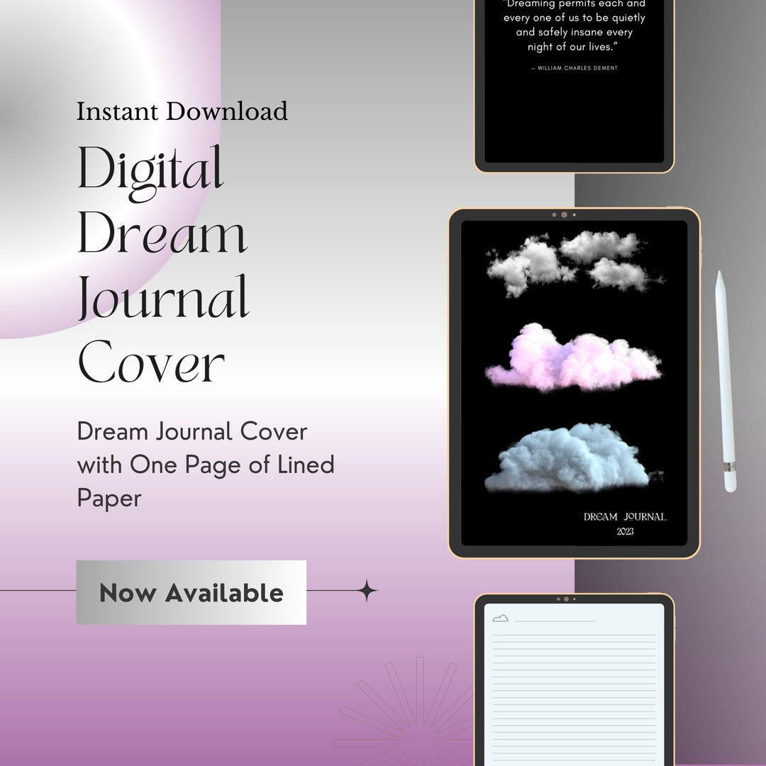 Digital Dream Journal Cover Lined Page Goodnotes - Etsy