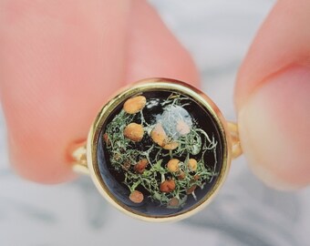 Moss Resin Ring | Etsy
