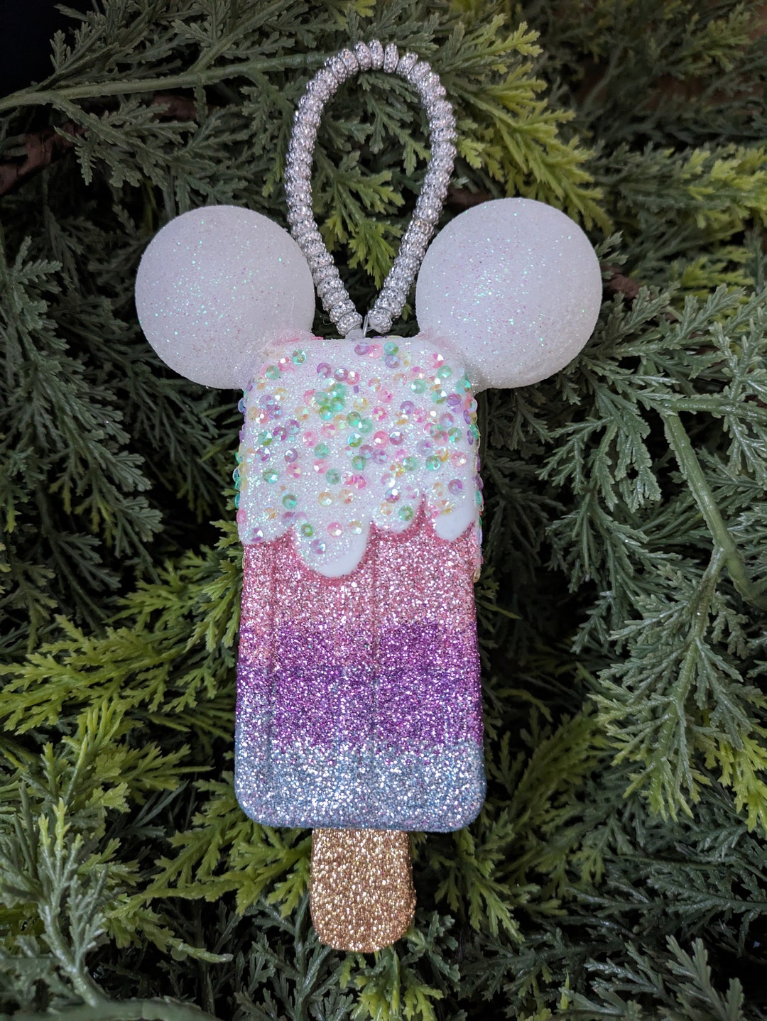 Glittery Popsicle Mickey Mouse-inspired Christmas Ornament - Etsy