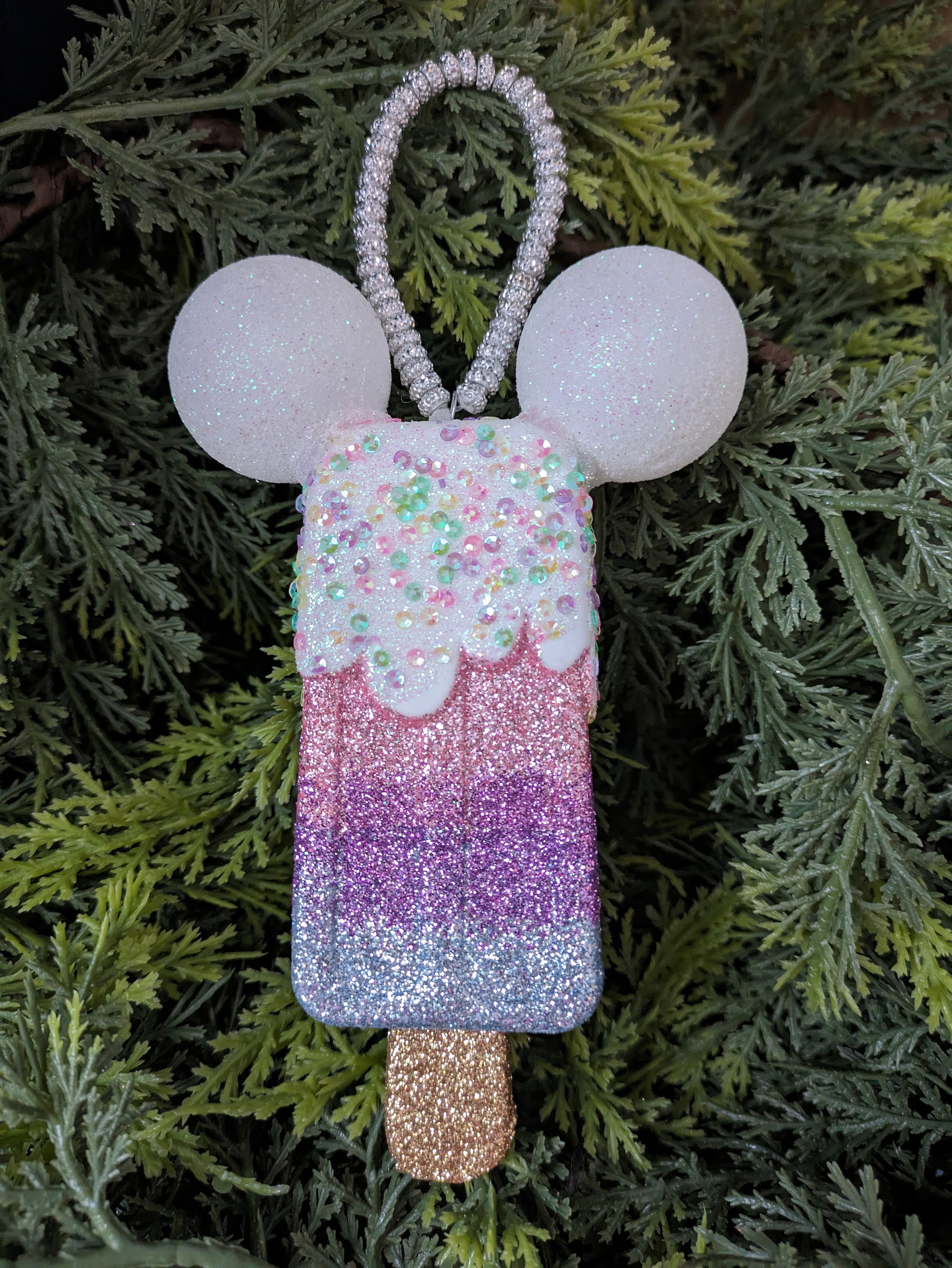 Glittery Popsicle Mickey Mouse-inspired Christmas Ornament - Etsy