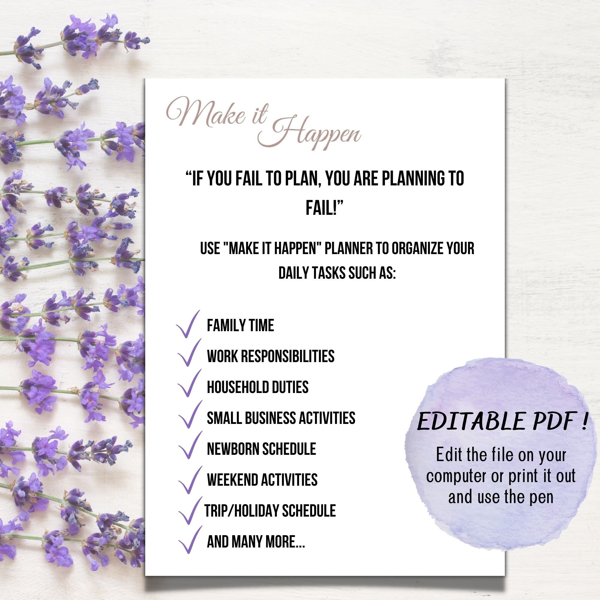 Daily Block Schedule Daily Planner Printable Time Blocking Block ...