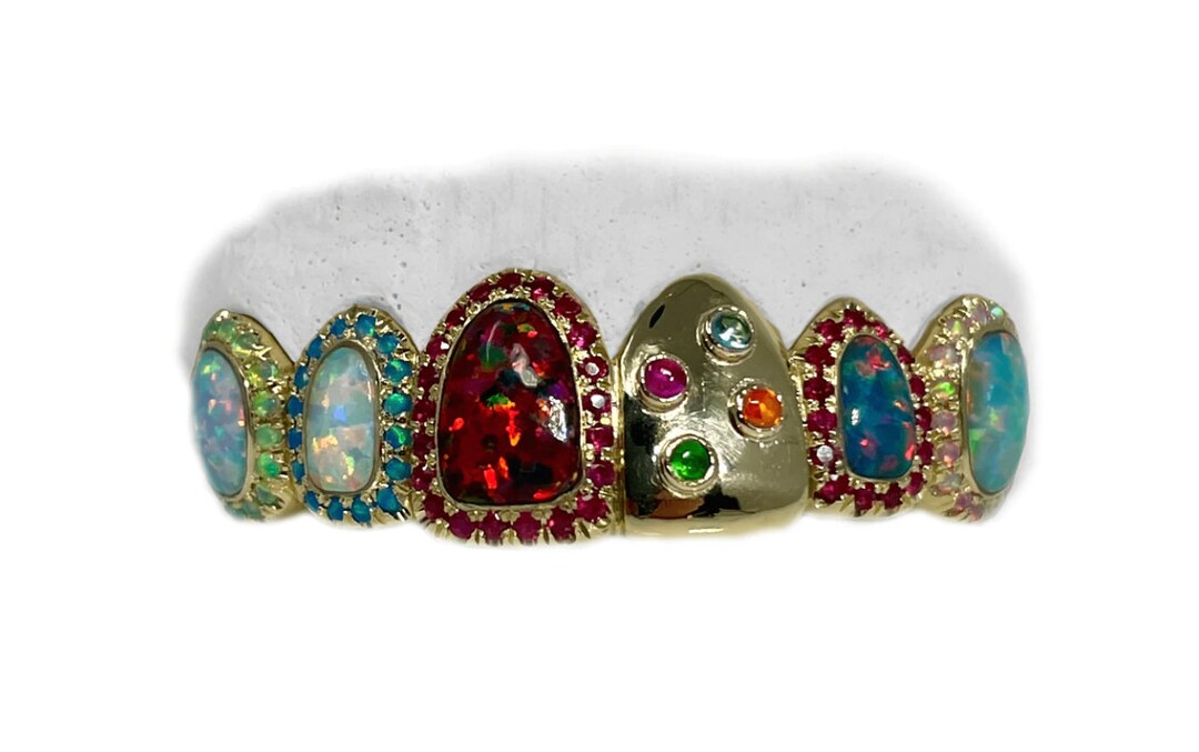Top 6 Multi Color Opal Grillz W Rubies - Etsy