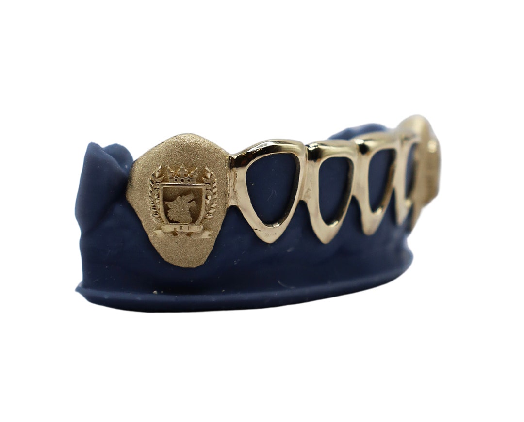 Bottom 6 Grillz W 3D Logo and Open Faces - Etsy