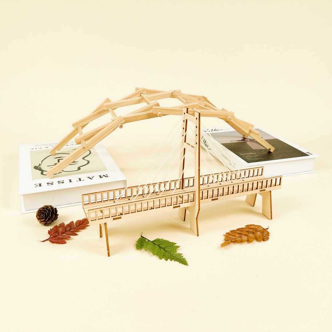 2 in 1 Bridges DIY Kit Cable Bridge Model, Da Vinci's Bridge ...