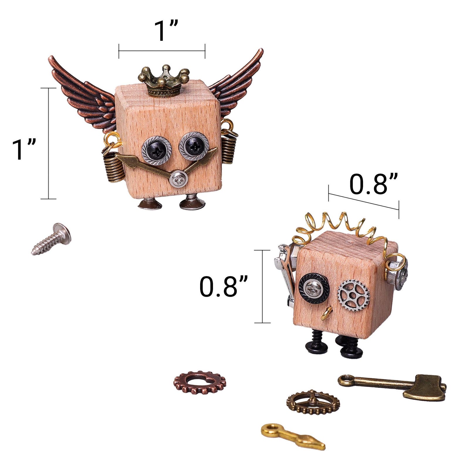 DIY Timberbot Kit – Build 2 Wooden Robots, Make Keychains & Necklaces ...