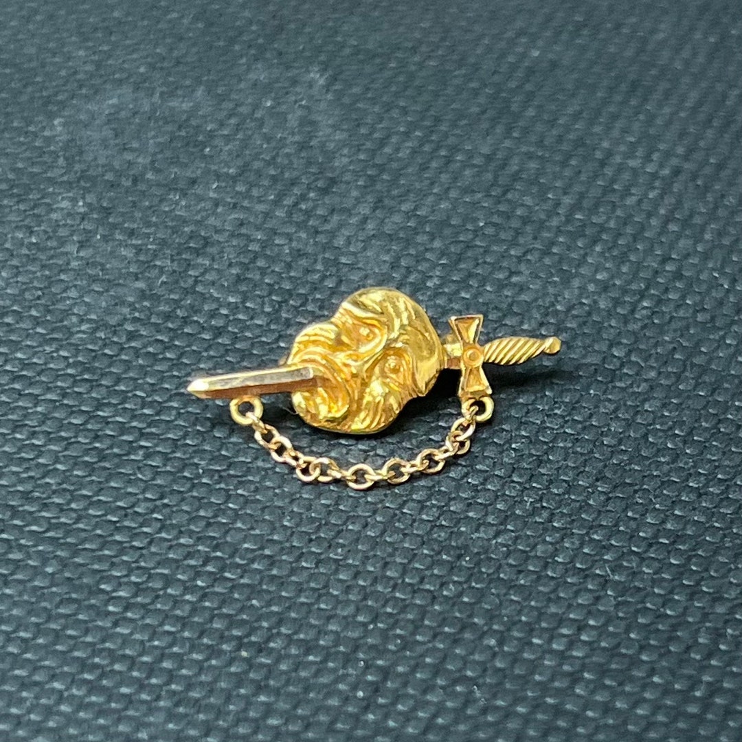 Vintage 14k Gold Sword Through Head Pin / Extender - Etsy