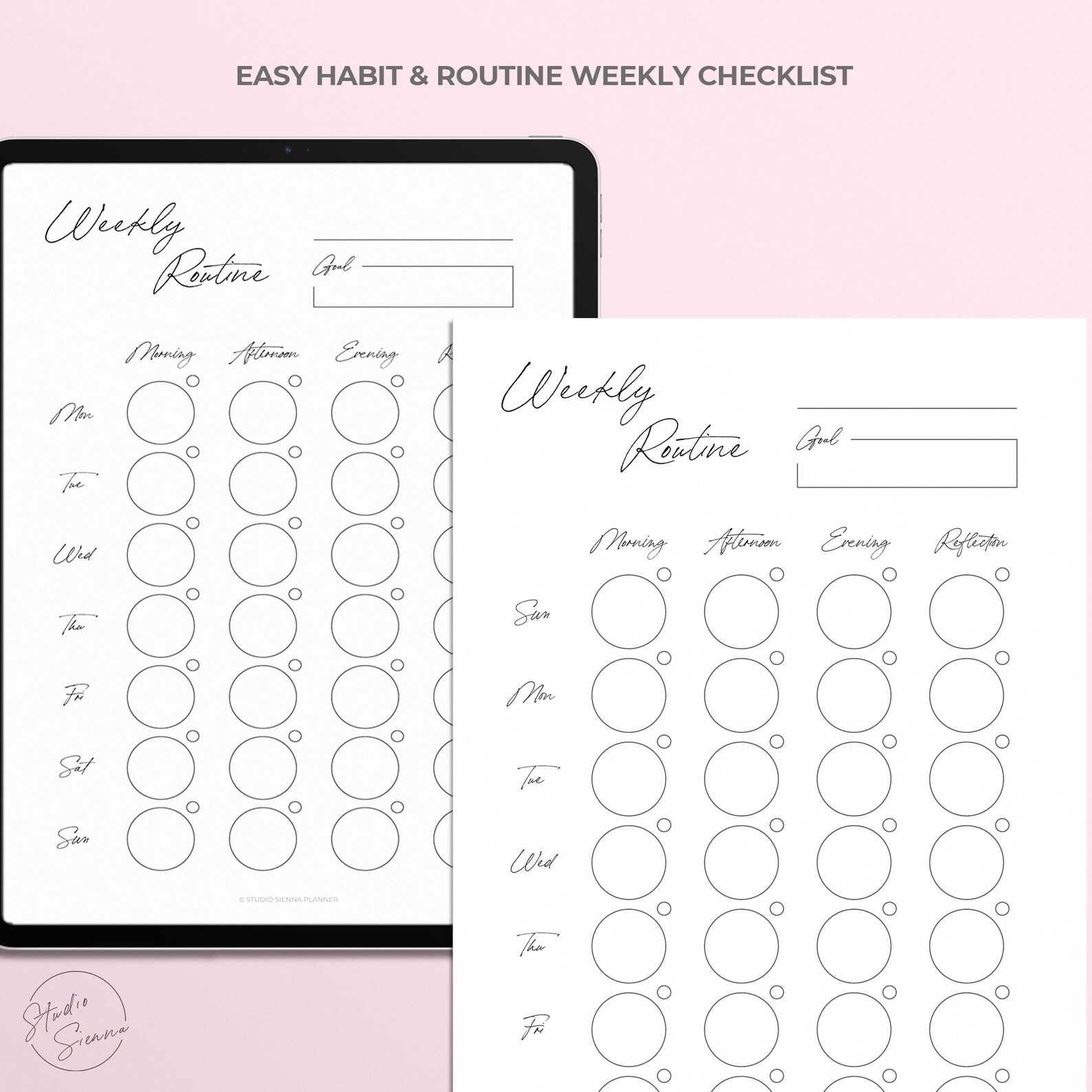 Weekly Routine Checklist, Printable Habit Challenge Chart, Morning ...