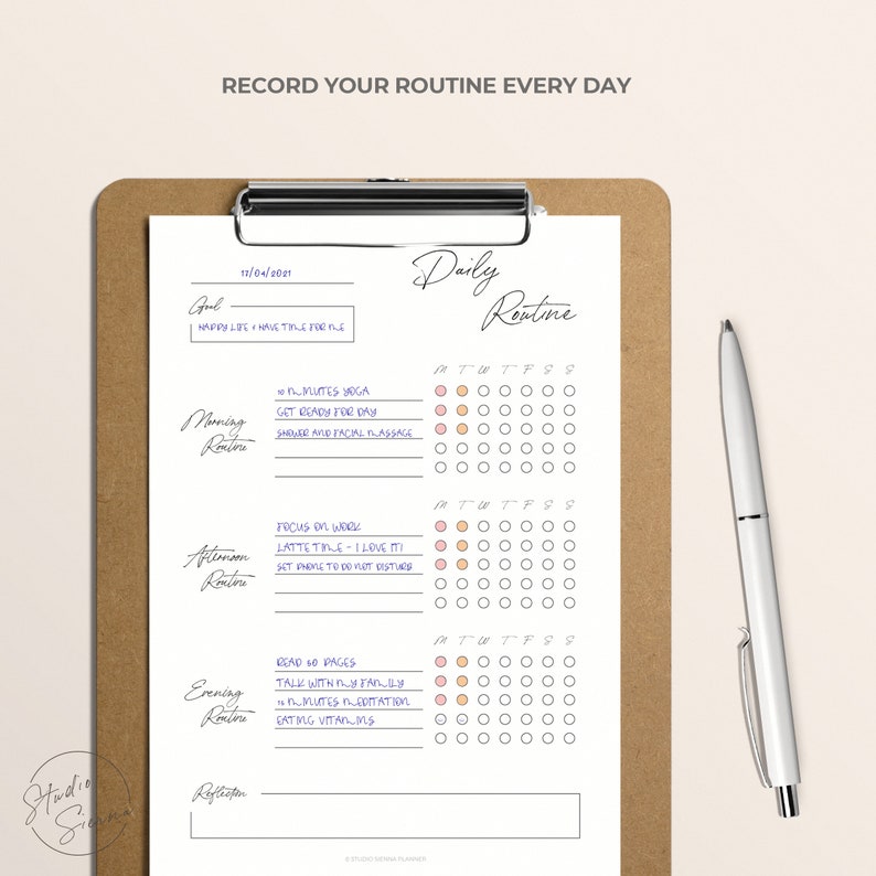 Daily Routine Planner, Day Routine Printable Habit Chart, Morning ...