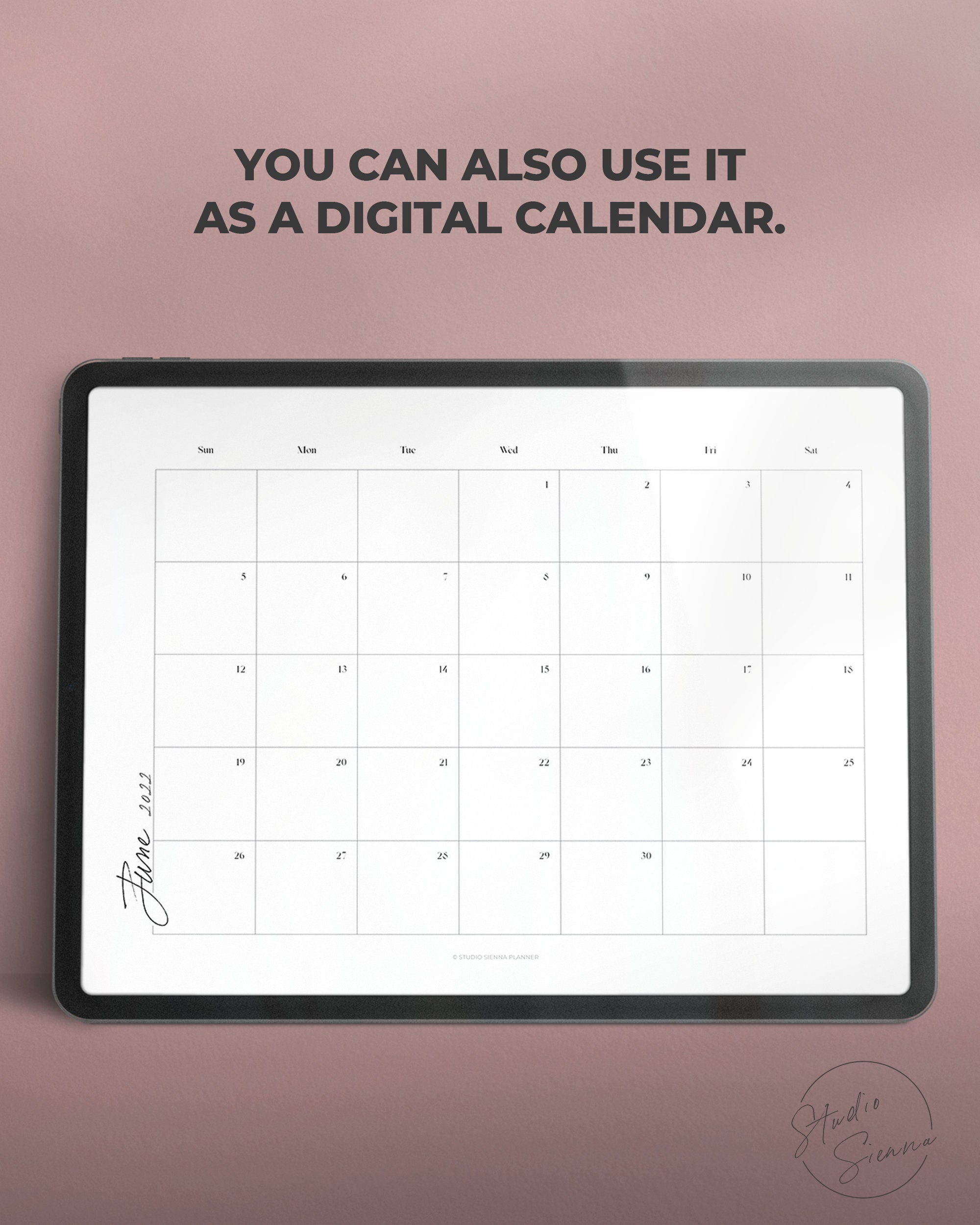 2021 & 2022 Classic Calendar Printable Bundle, Minimal Monthly Planner ...