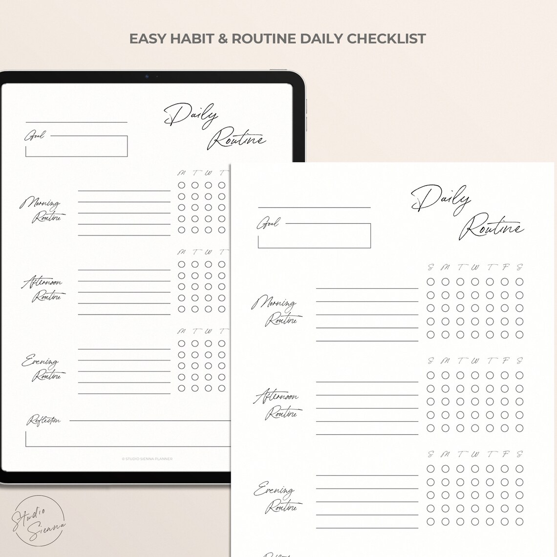 Daily Routine Planner, Day Routine Printable Habit Chart, Morning ...