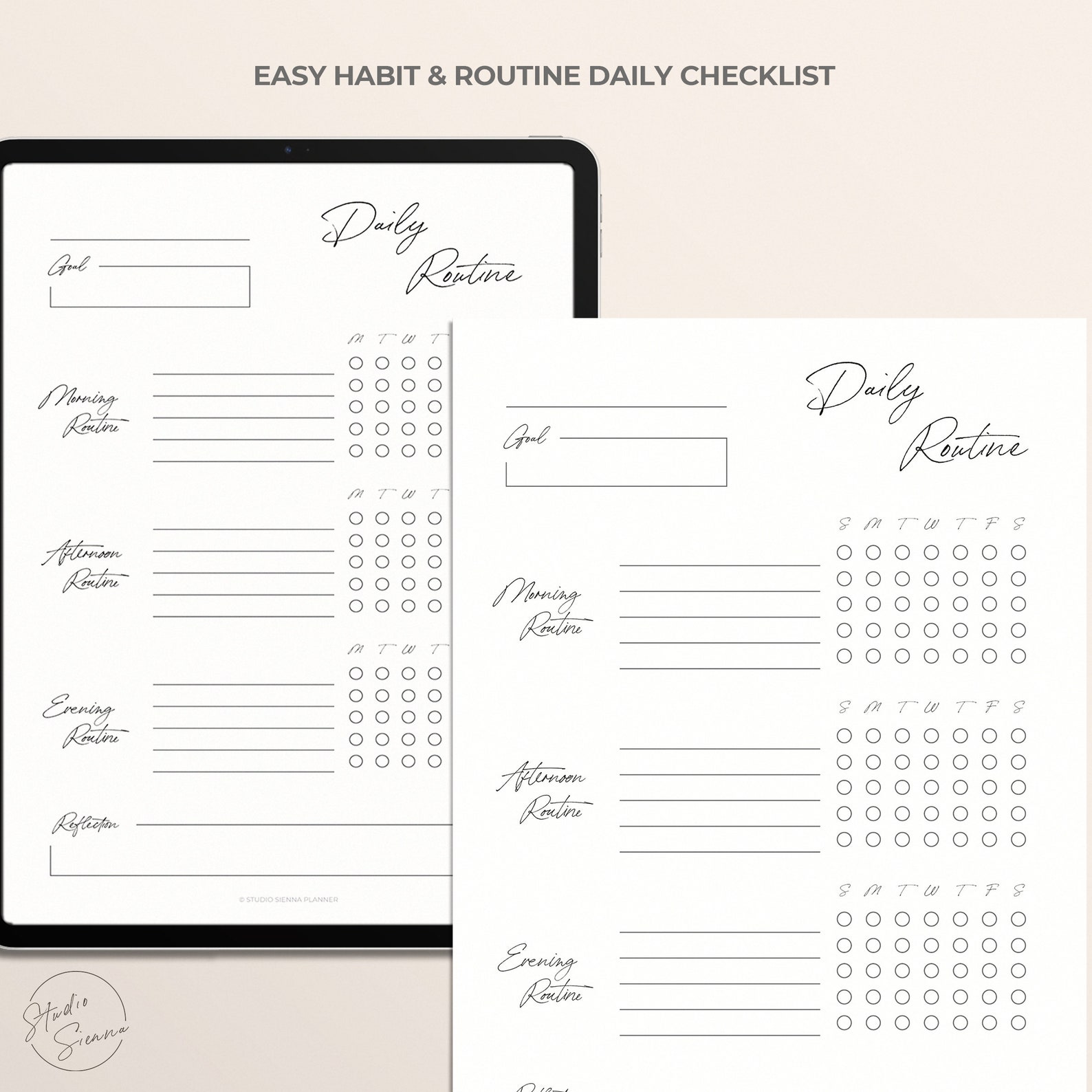 Daily Routine Planner, Day Routine Printable Habit Chart, Morning ...