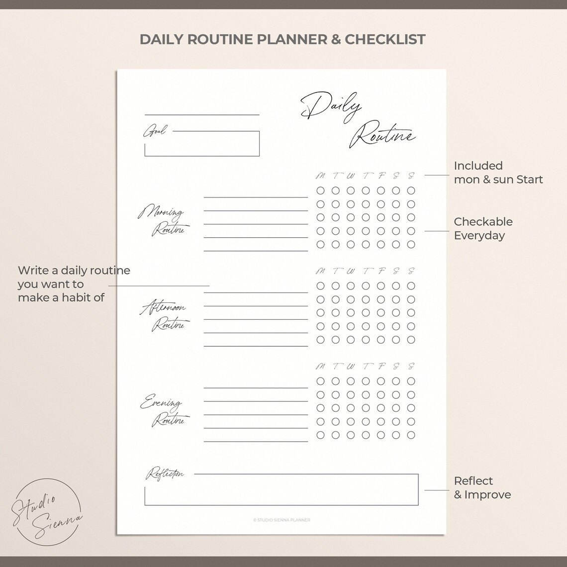 Daily Routine Planner, Day Routine Printable Habit Chart, Morning ...