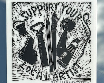 Support Your Local Artist Sticker Artisan Decal Maker - Etsy