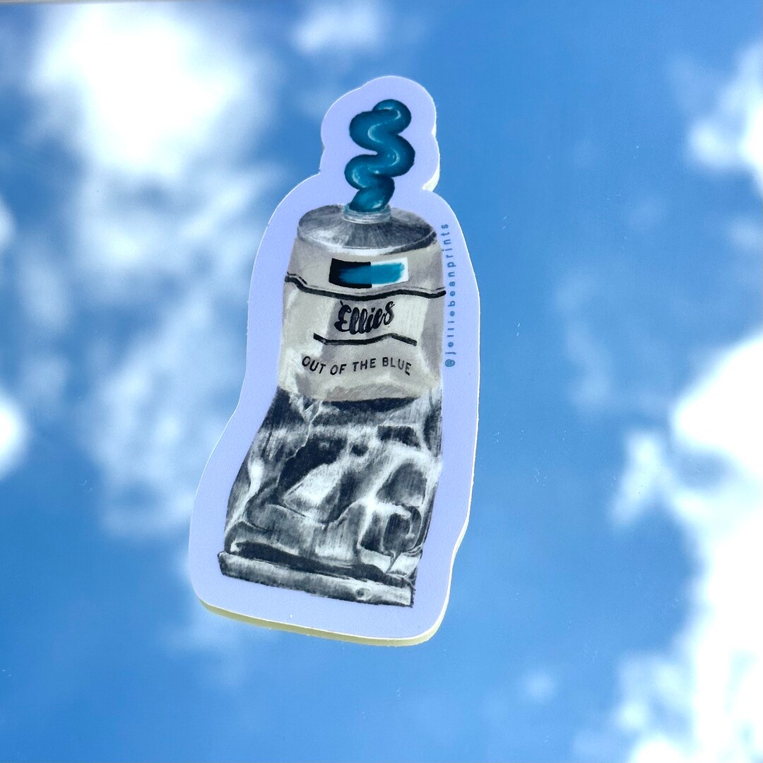 Paint Tube “out of the Blue” Vinyl Sticker, Hand Drawn, Die Cut Sticker ...