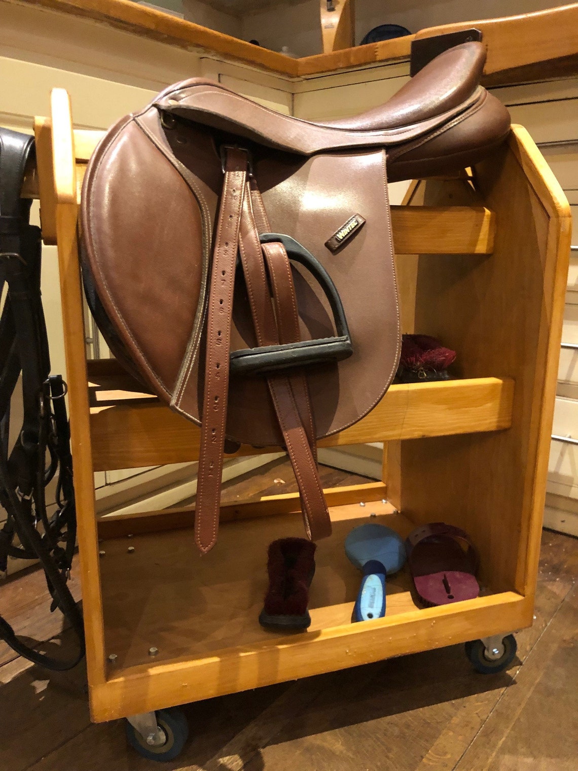 Rustic Handmade Tack Buddy Saddle/bridle Rack on Wheels Tack Trolley ...