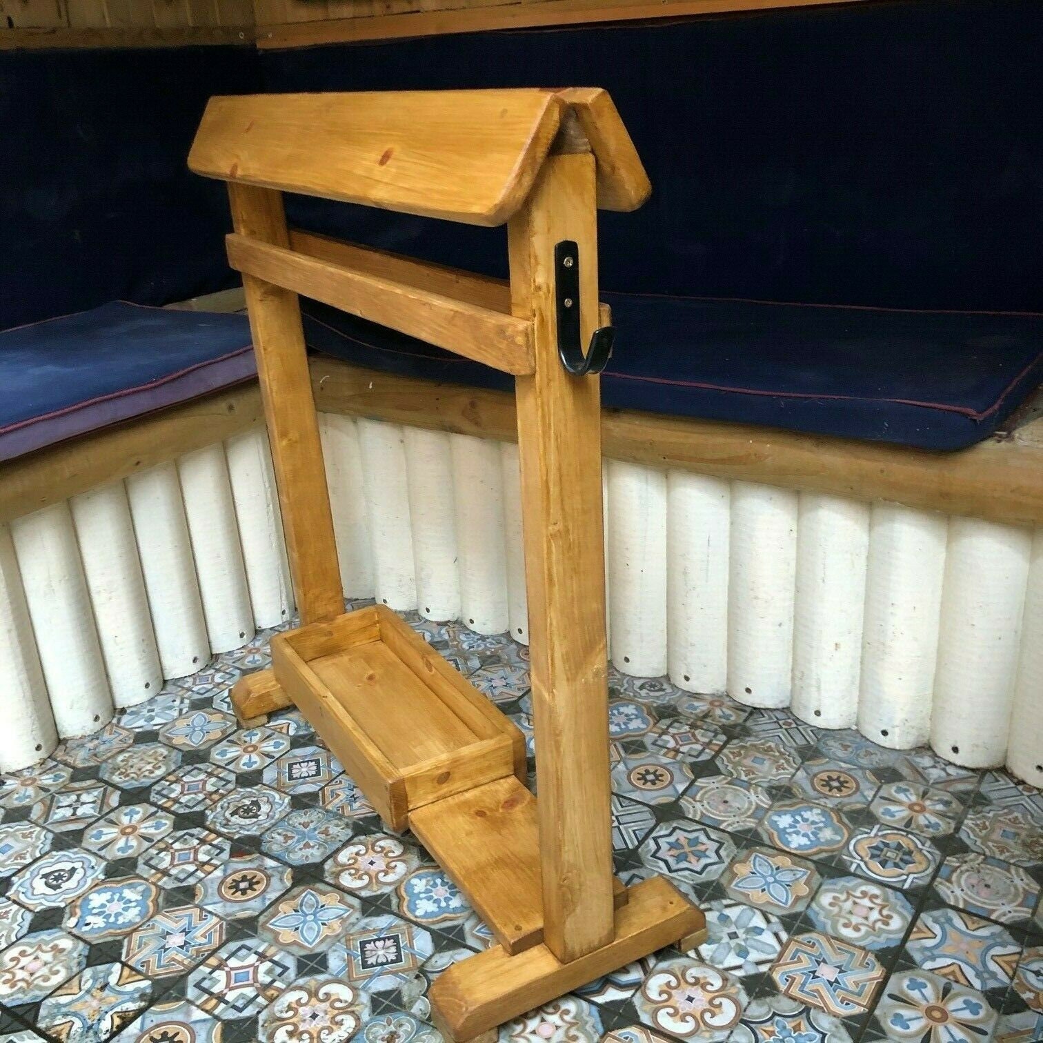 Freestanding Wooden Saddle Rack Stand Handmade Multi Use Blanket Drying ...