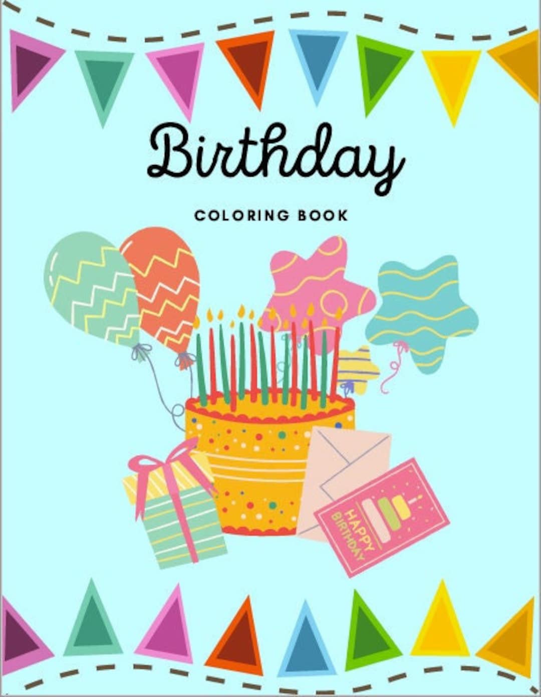 Happy Birthday Coloring Book for Kids - Etsy