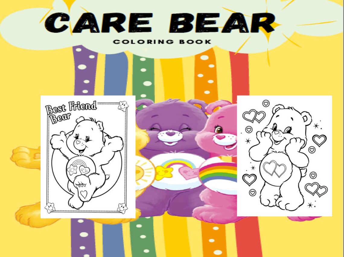 Care Bear Coloring Book for Kids 28 Pages - Etsy