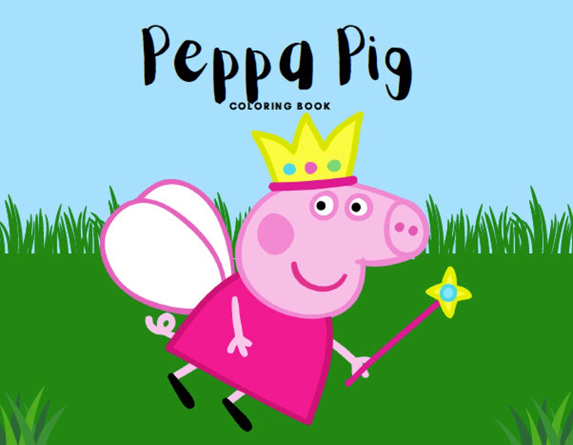 Peppa Pig Coloring Book for Kids 40 Pages - Etsy