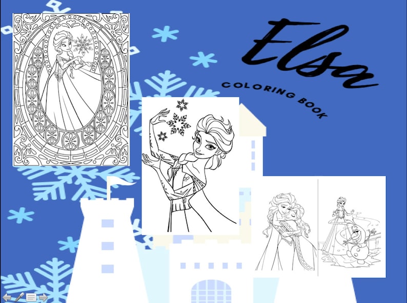 Frozen Elsa Coloring Book for Kids 21 Pages - Etsy