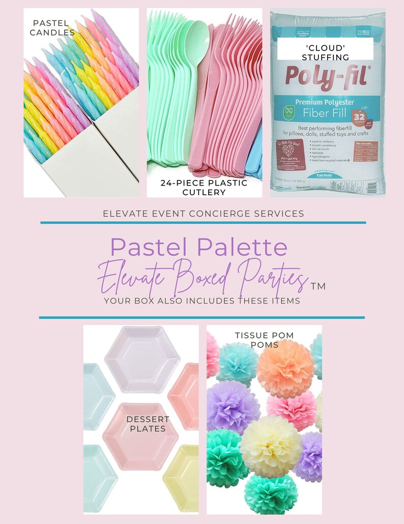 Pastel Palette Boxed Party - Rainbow Party Decor - Pastel Rainbow Party ...