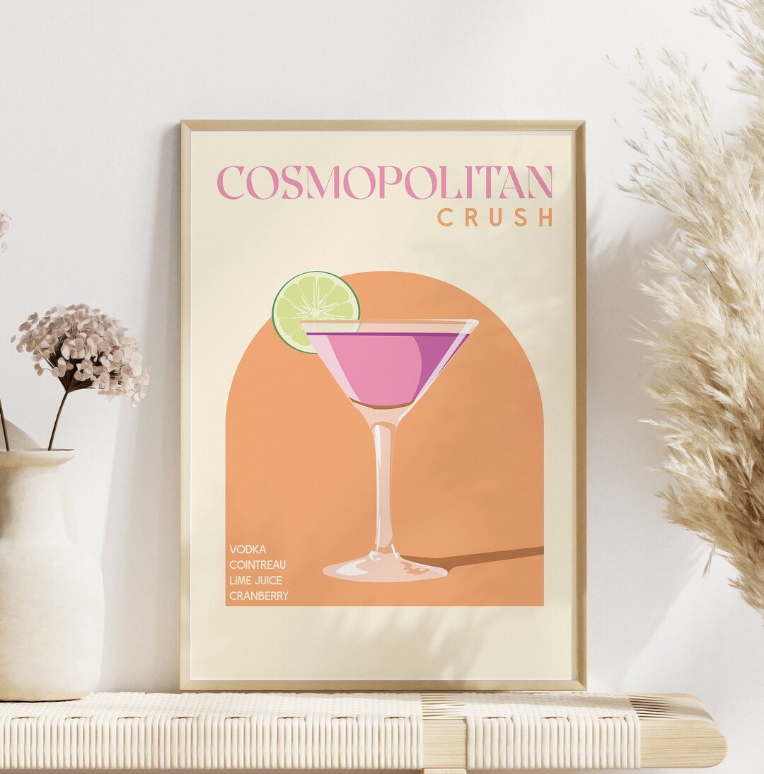 Original Unframed Cosmopolitan Cocktail Print - Etsy