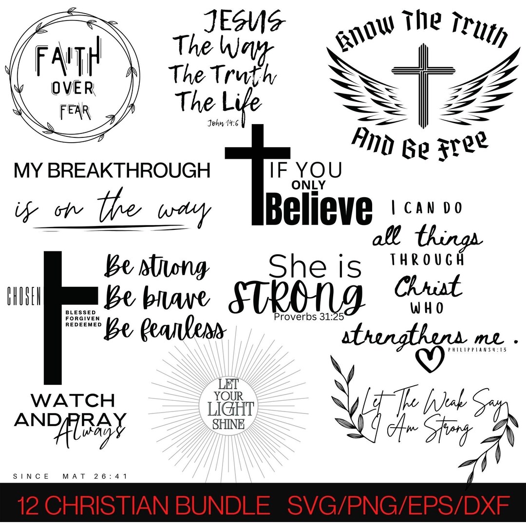 Christian SVG Bundle Designs, Bible Verse SVG Bundle, Faith SVG ...