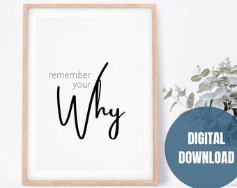 Remember Your Why Poster | Etsy