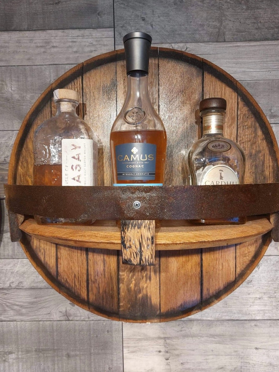 Oak Barrel Wall Shelf Wall Mounted Bottle Storage for Homebar - Etsy