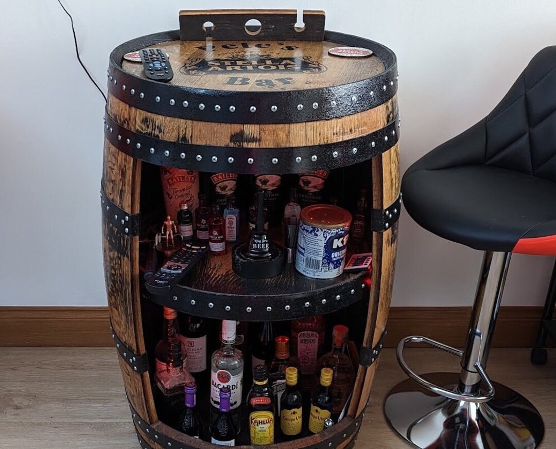 Whisky Barrel Drinks Cabinet, Made From.a Retired Whiskey Barrel This ...