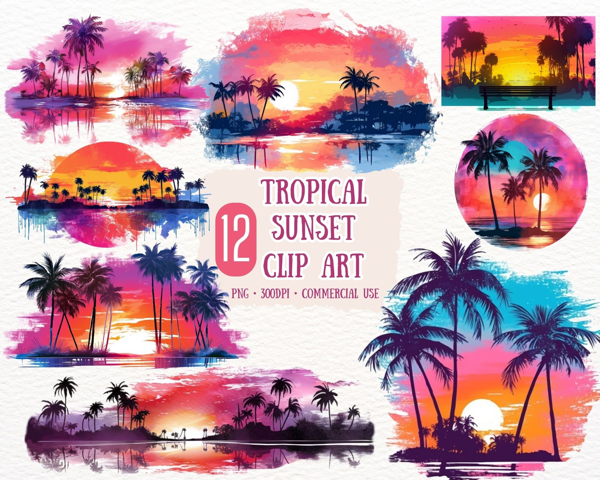 Tropical Sunset Clipart
