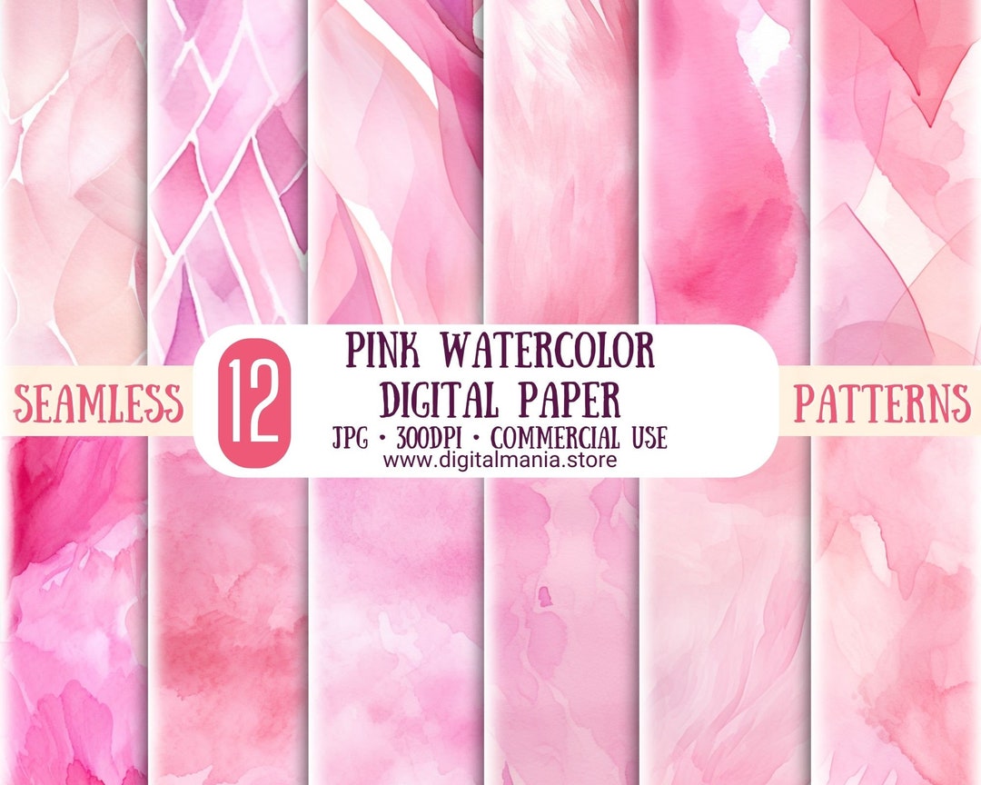 Explore Pink Watercolor Digital Paper, Seamless Texture Perfect for ...