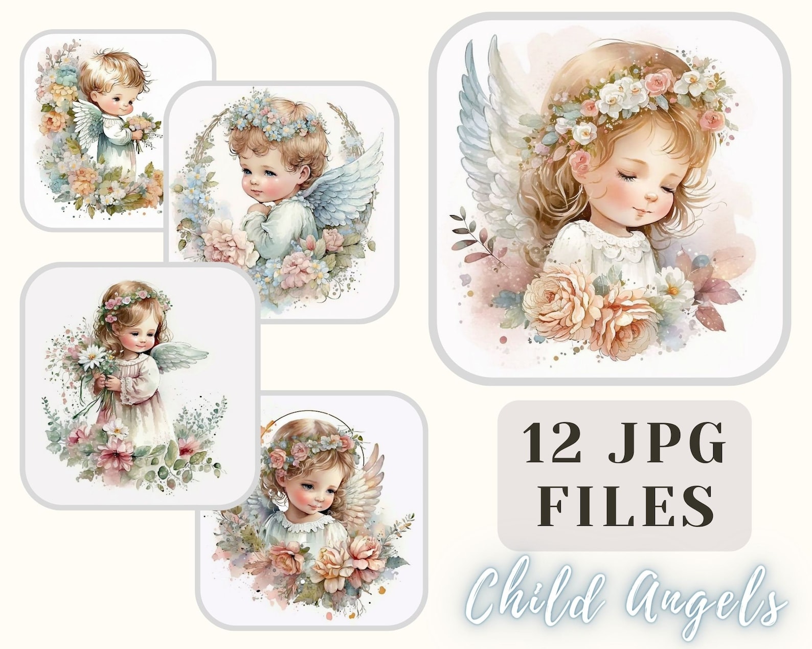 Dziecko anioły clipart 12 plików JPG śliczne anioły ilustracja - Etsy Polska