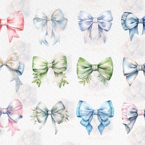 Baptism Bows Watercolor Clip Art Baptism Images Bows PNG Ornament Bows ...