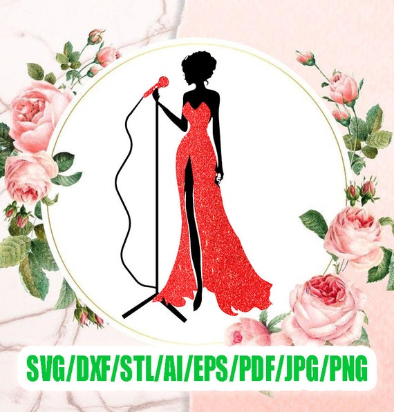 SVG Girl Singer With Microphone Cake Topper Women Cake Topper - Etsy