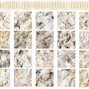 White and Gold Marble Textures - Seamless Digital Paper - Marble ...