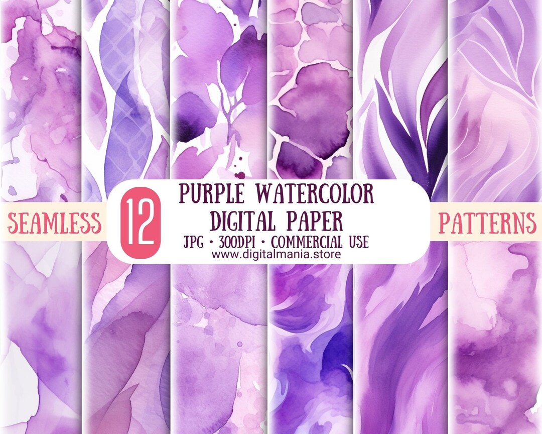 Explore Purple Watercolor Digital Paper Seamless Texture - Etsy