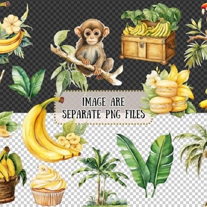 Watercolor Banana Clip Art - 16 PNG Watercolor Fruits Images Banana Art ...