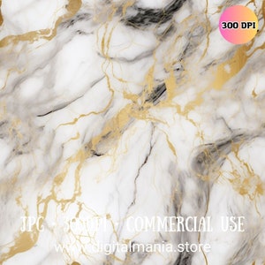 White and Gold Marble Textures - Seamless Digital Paper - Marble ...