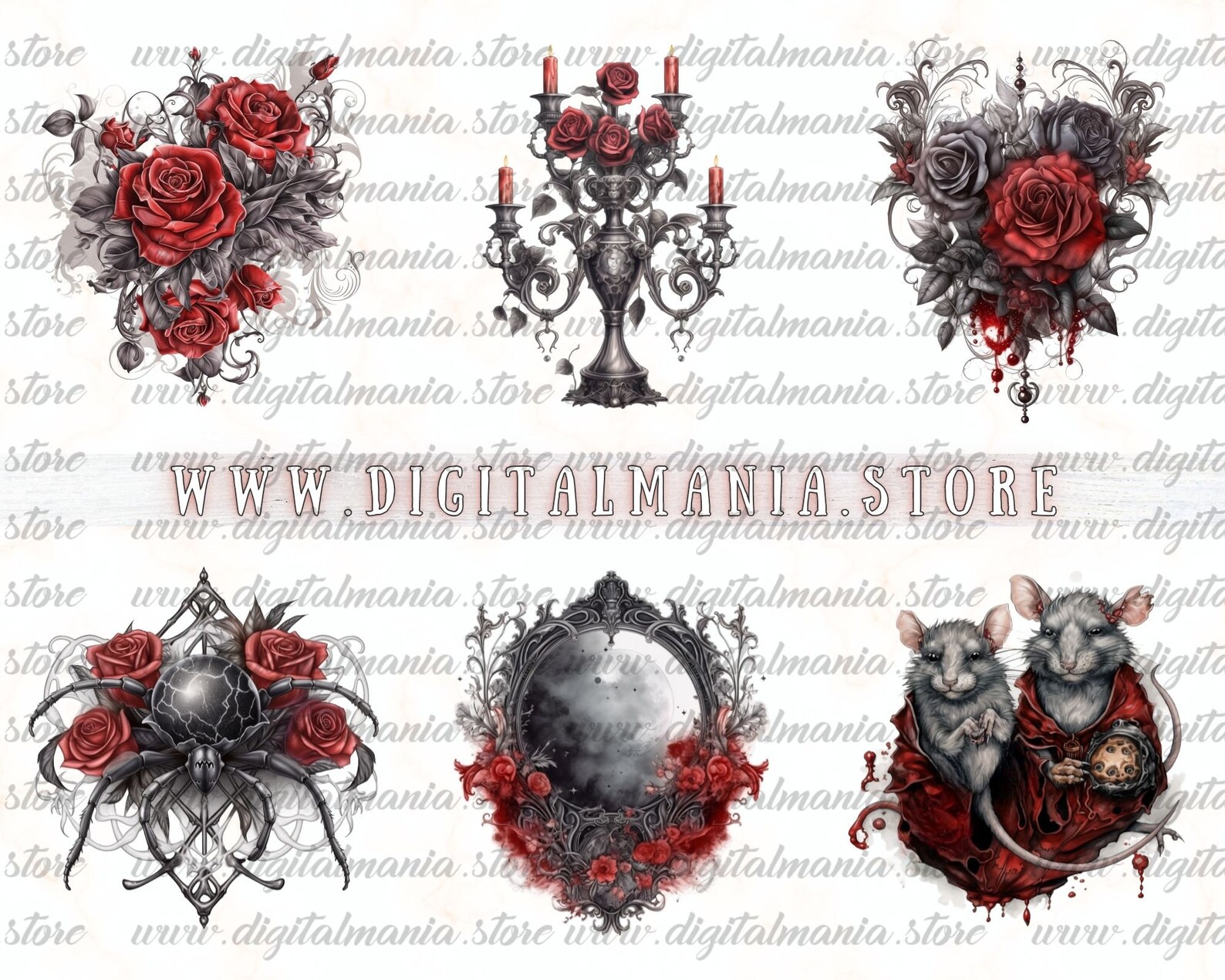 Gothic Vampire Clipart 20 PNG Vampire Illustrations Graf - Etsy