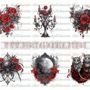 Gothic Vampire Clipart 20 PNG Vampire Illustrations Graf Dracula Art ...