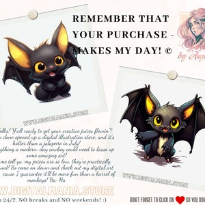 Cartoon Cute Bats Clip Art 12 JPG - Halloween Clip Art Vampire Bats Mix ...