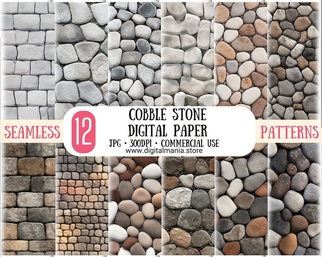 Cobble Stone Digital Paper, Cobble Stone Texture - Perfect for ...